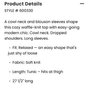 LOFT | Tops | Loft Waffle Cowl Neck Tunic Top | Poshmark